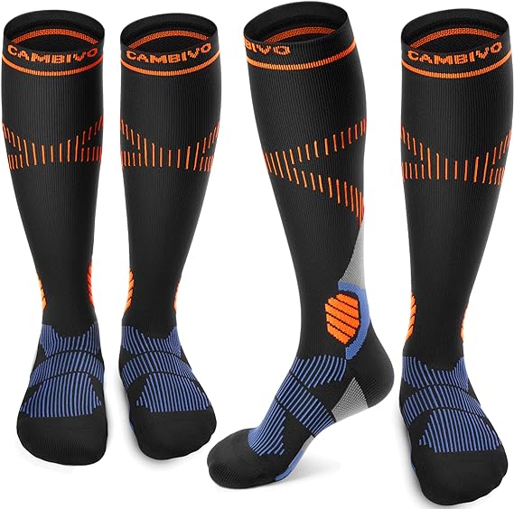 Compression Socks Knee-High Support Stockings for Running - CAMBIVO ...