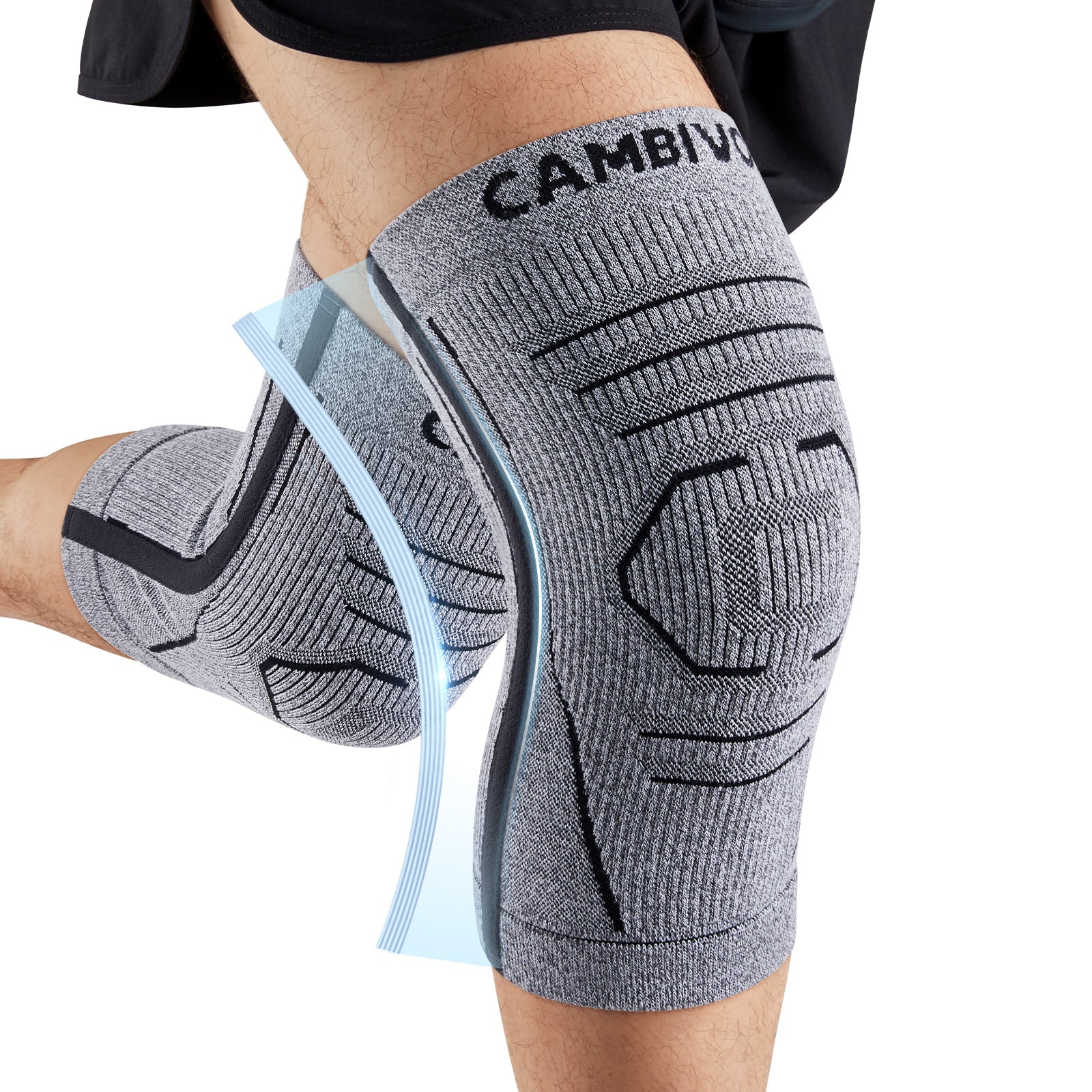 CAMBIVO Lightweight Knee Compression Sleeves with Side Stabilizer – Cambivo